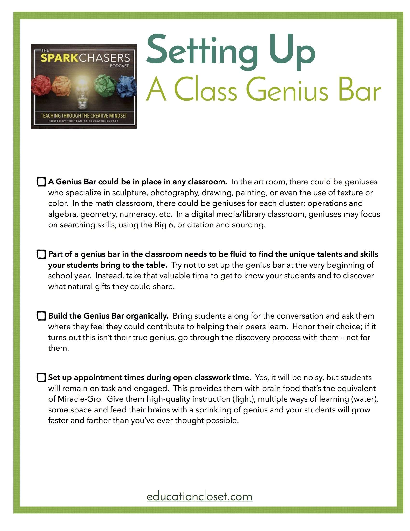 Episode 40: How to Create A Class Genius Bar | EducationCloset