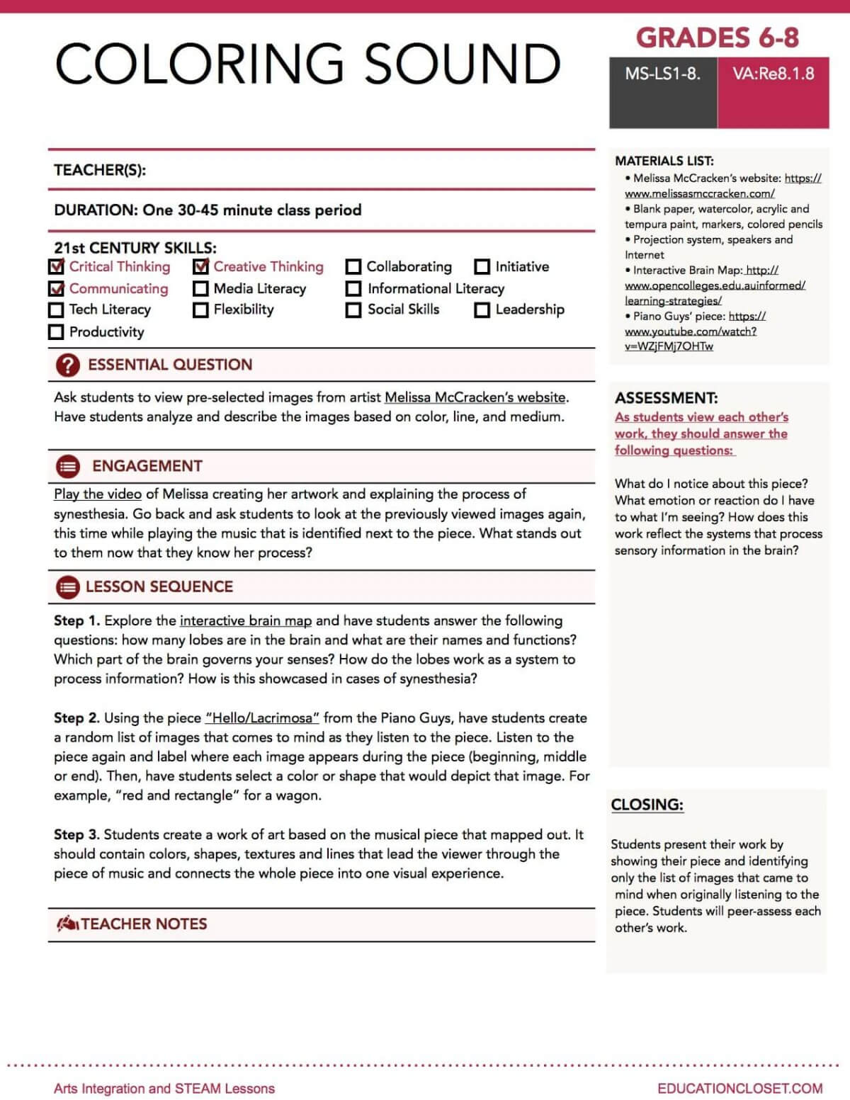 Visual Art Lesson Plans | The Institute for Arts Integration & STEAM