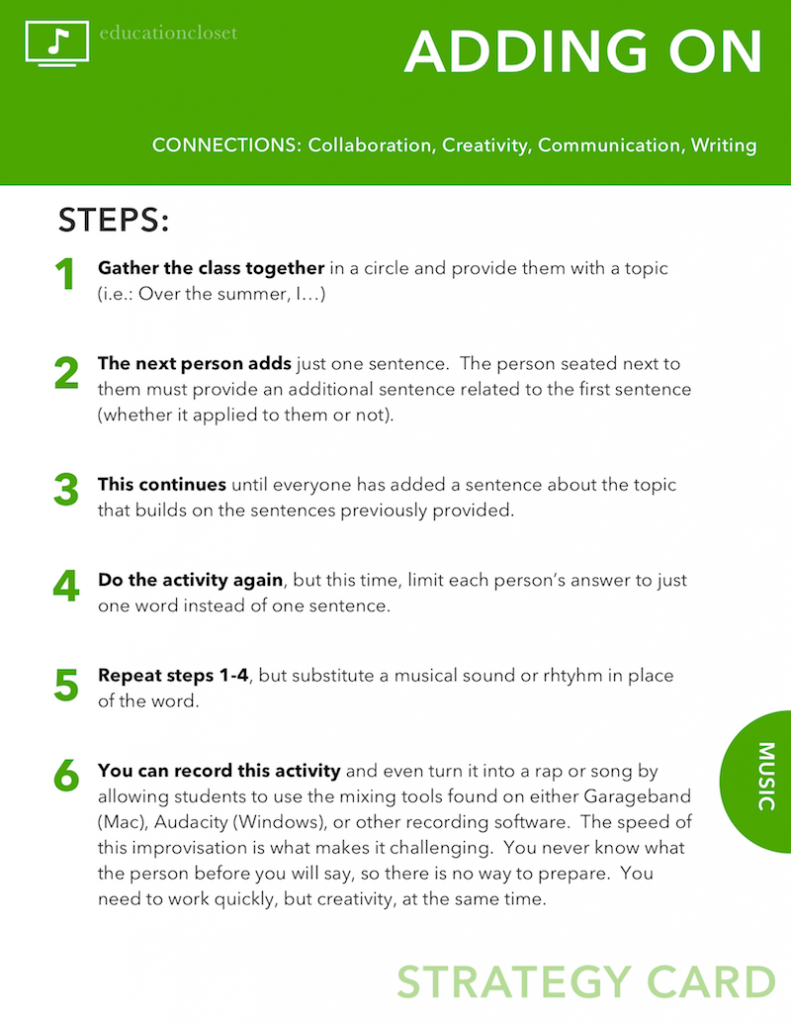 Arts Integration Strategy | Adding On | Education Closet