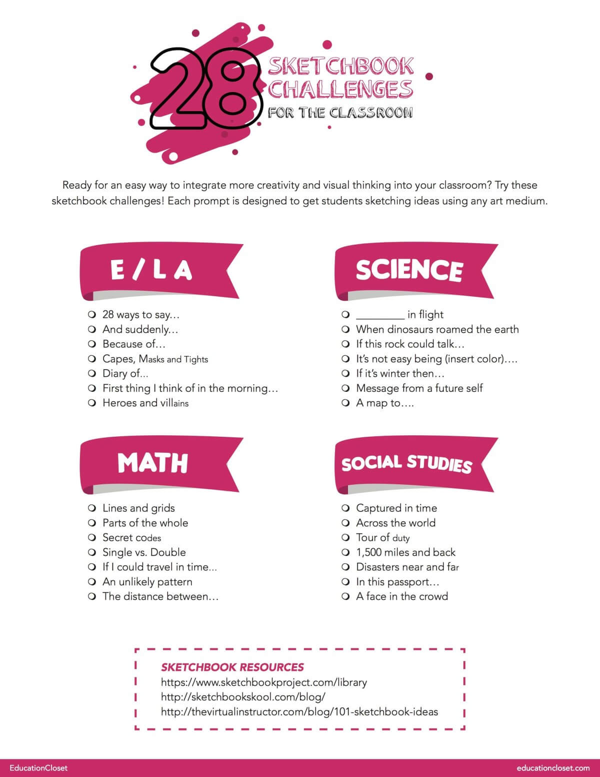 Sketchbook Ideas for Any Classroom: The Ultimate Teacher Guide