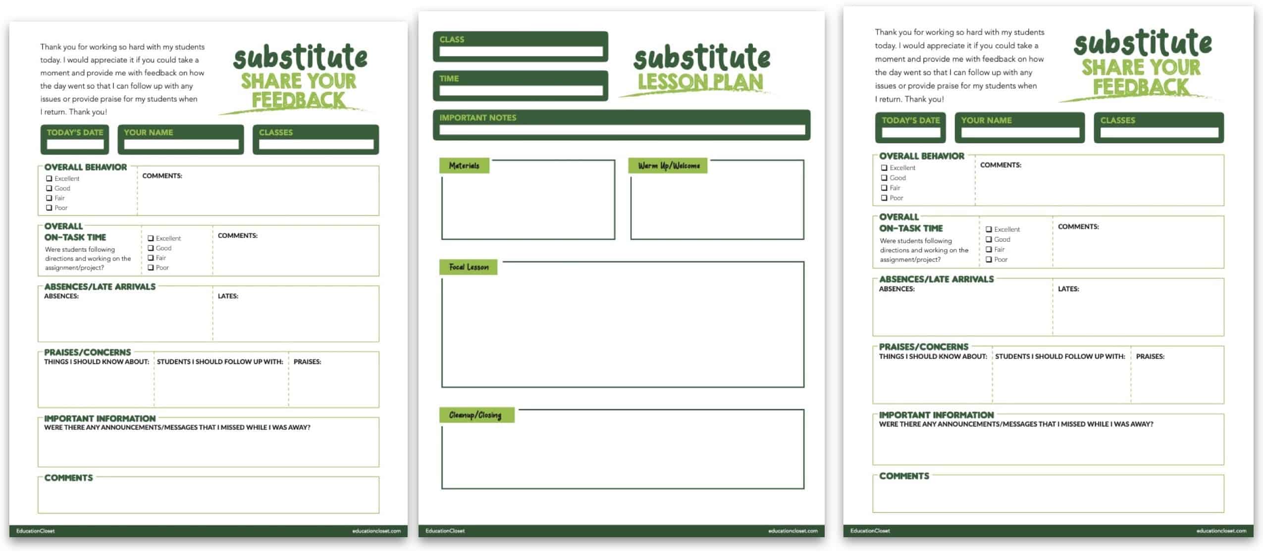 The Essential Substitute Teacher Folder The Institute For Arts Integration