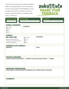 The Essential Substitute Teacher Folder - The Institute for Arts ...