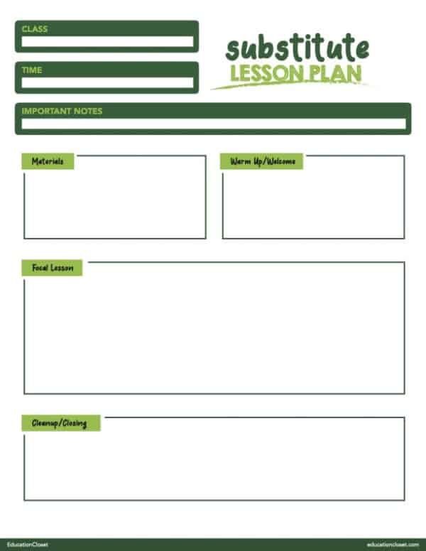 The Essential Substitute Teacher Folder - The Institute for Arts ...