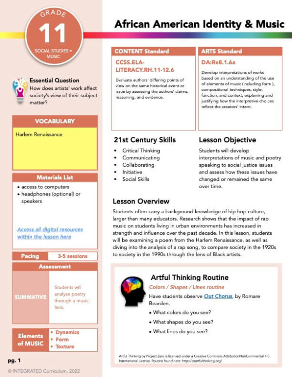 Free Lesson Plans | Arts Integration & STEAM Lesson Plans Free Lesson Plans | Arts Integration & STEAM Lesson Plans