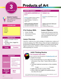 Products of Art - 3rd Grade Math Arts Integration Lesson