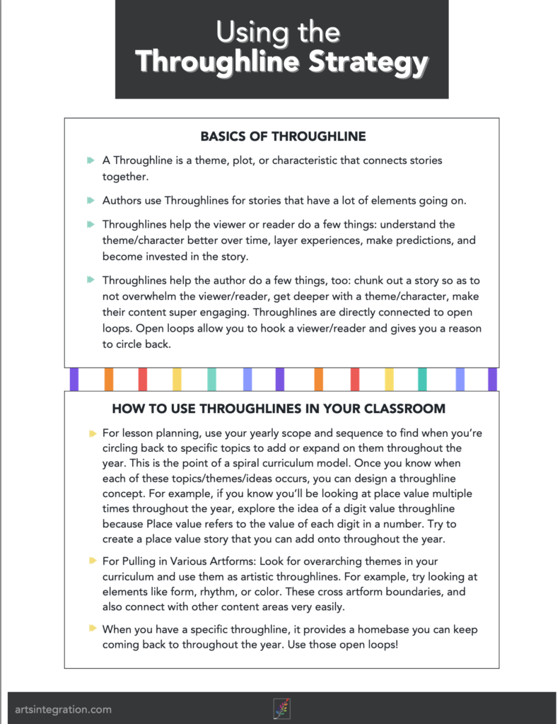 Using the Throughline Strategy - The Institute for Arts Integration and ...