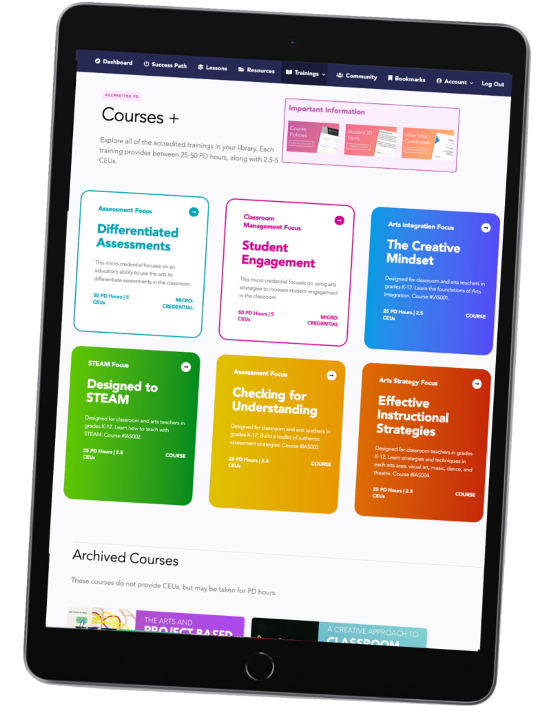 Arts Integration & STEAM Curriculum + PD Platform | Accelerator